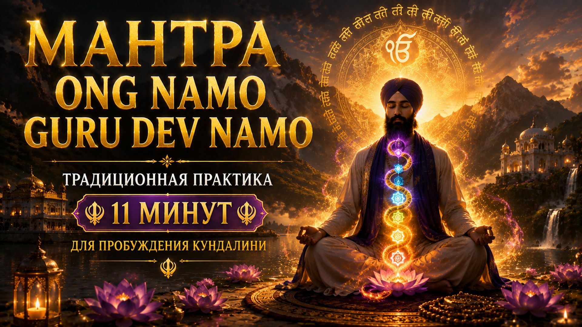 Мантра Ong Namo Guru Dev Namo: традиционная практика 11 минут для пробуждения кундалини 🐍🙏