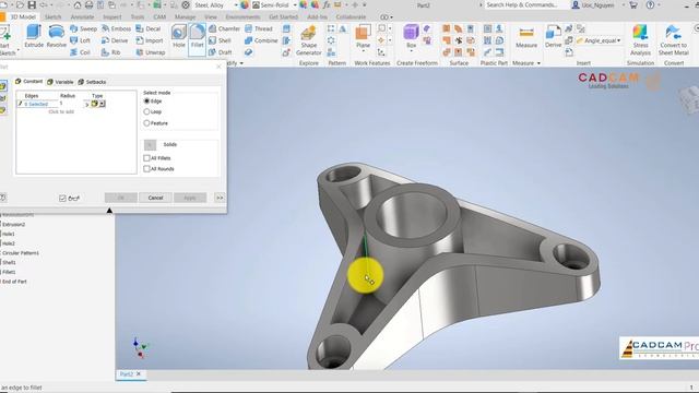 #165 Autodesk Inventor 2020. Деталь №19
