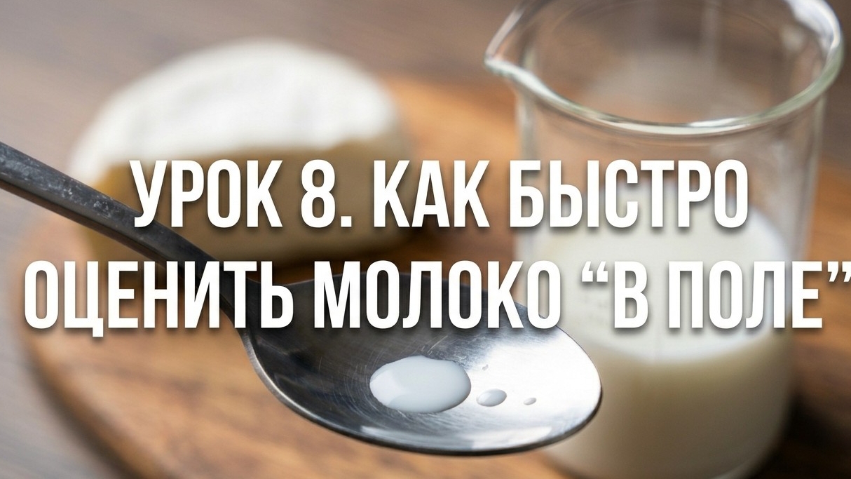 УРОК 8. КАК БЫСТРО ОЦЕНИТЬ МОЛОКО “В ПОЛЕ”