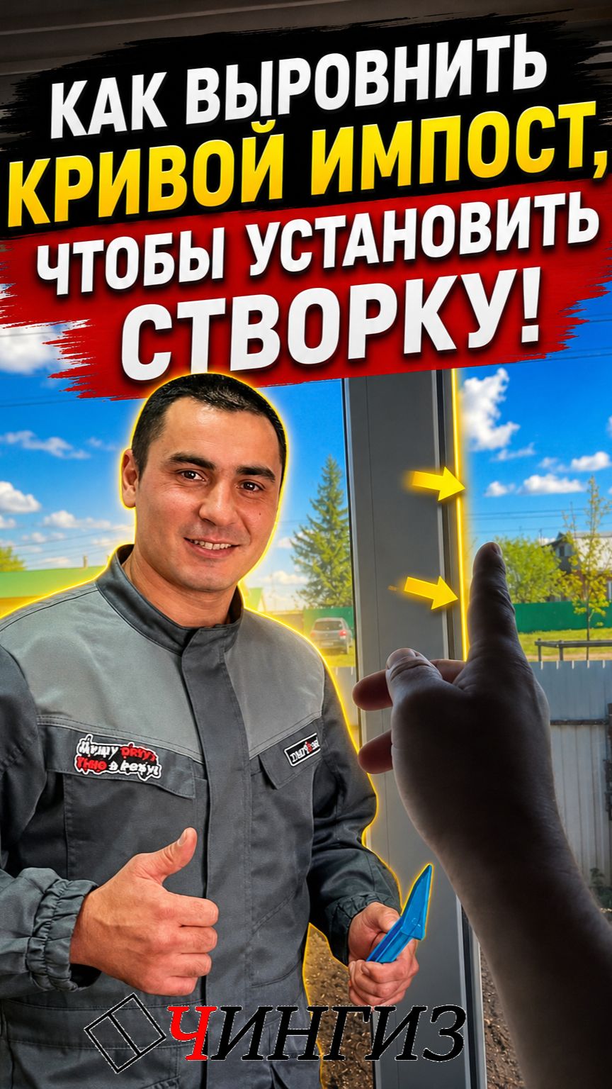 Как выровнить кривой импост, чтобы установить створку | Ремонт окон в Уфе