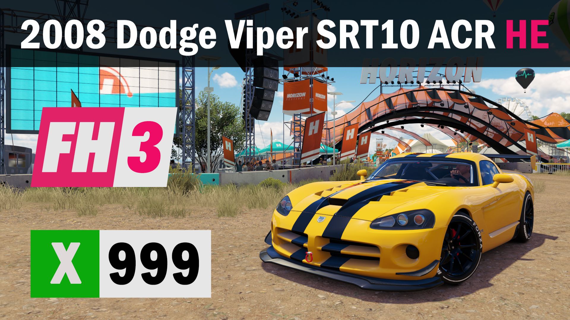Forza Horizon 3 - 2008 Dodge Viper SRT10 ACR Horizon Edition, Race