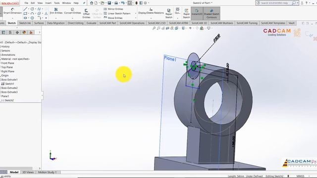 #27 SolidWorks 2018. Модель опоры цилиндрической направляющей
