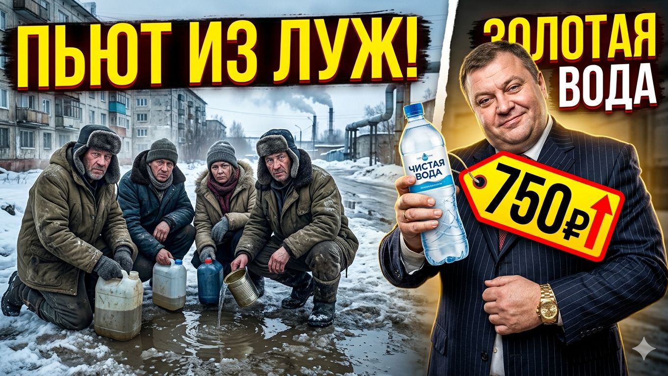 Жители Бодайбо пьют из лужи