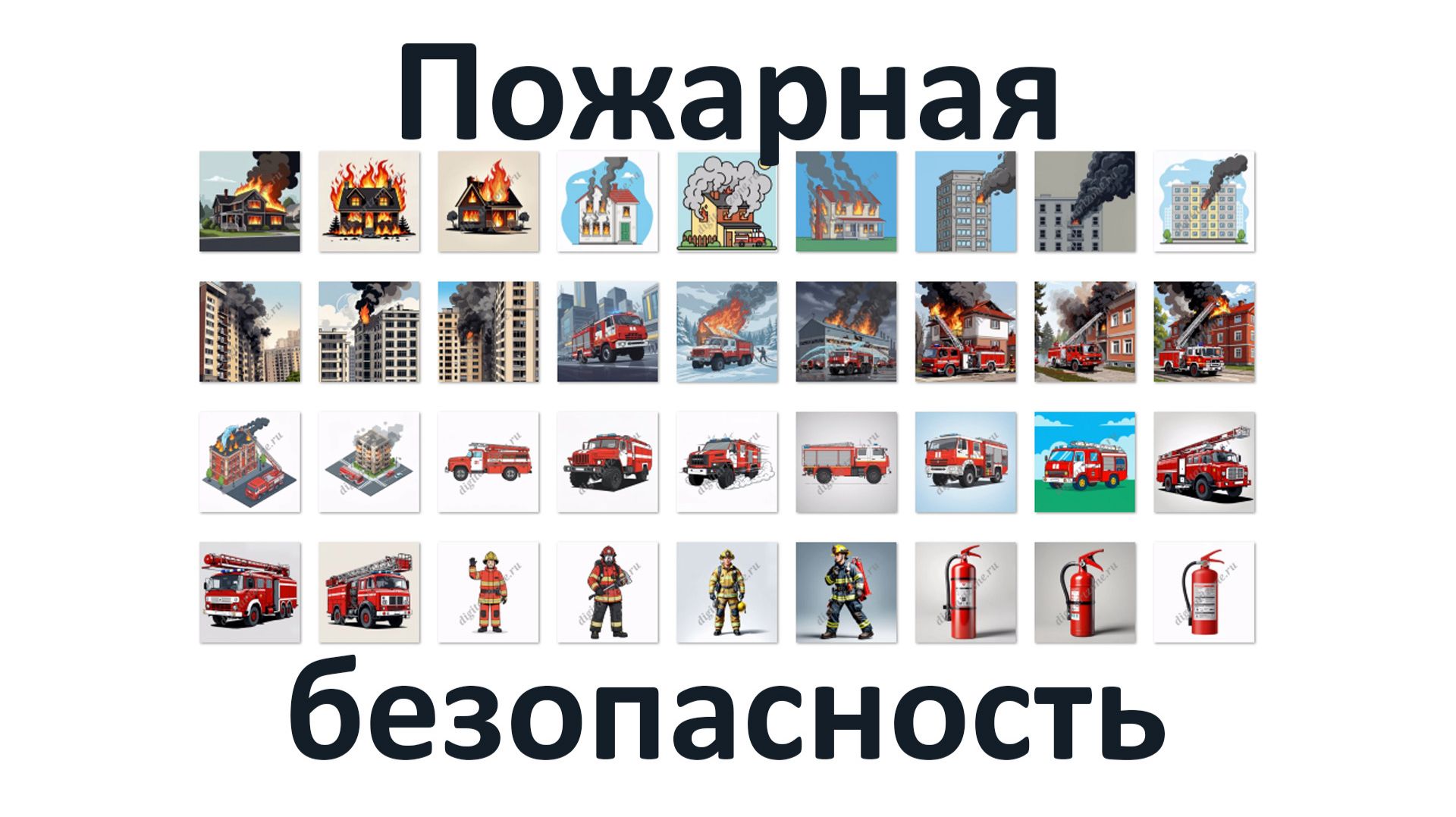 Пожарная безопасность (купить клипарт)