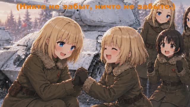 К 9 мая Катюша ремикс из Японии на русском (Радиоверсия)   Girls und Panzer