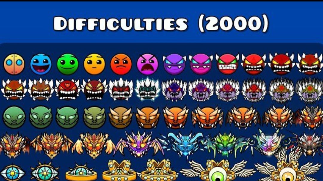 2000 Geometry Dash Difficulty Faces! (WHATTT)