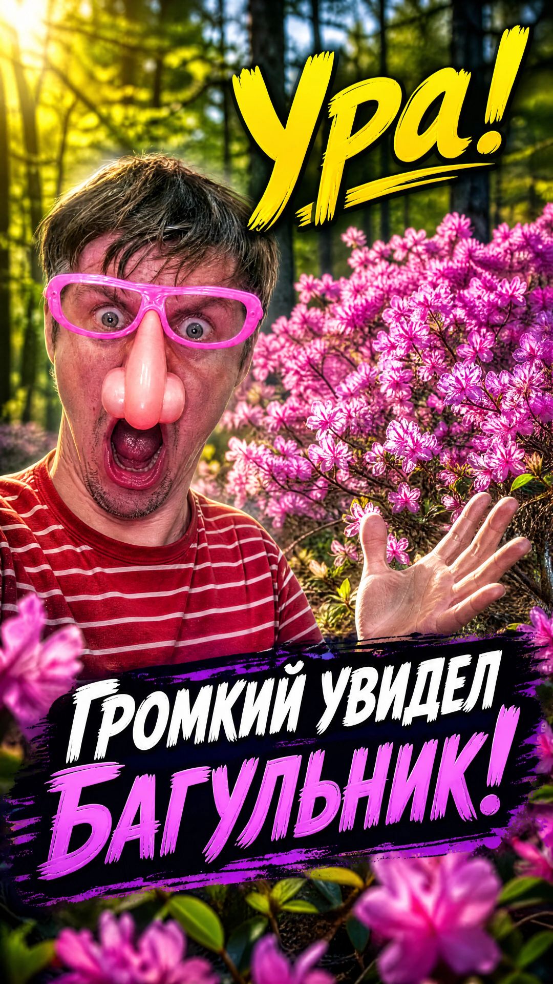 Громкий увидел Багульник. Весна. Лес. Природа. Прогулка. Влог. Vlog. Цветы. Шутки. Юмор. Приколы.