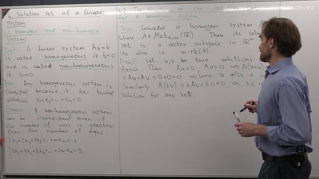 Smirnov S.V. - Linear Algebra - 6. Solution Set of a Linear System