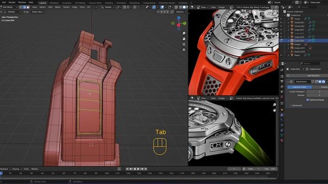 03-Hublot-Watch-Modeling-Part 03-Blender-3