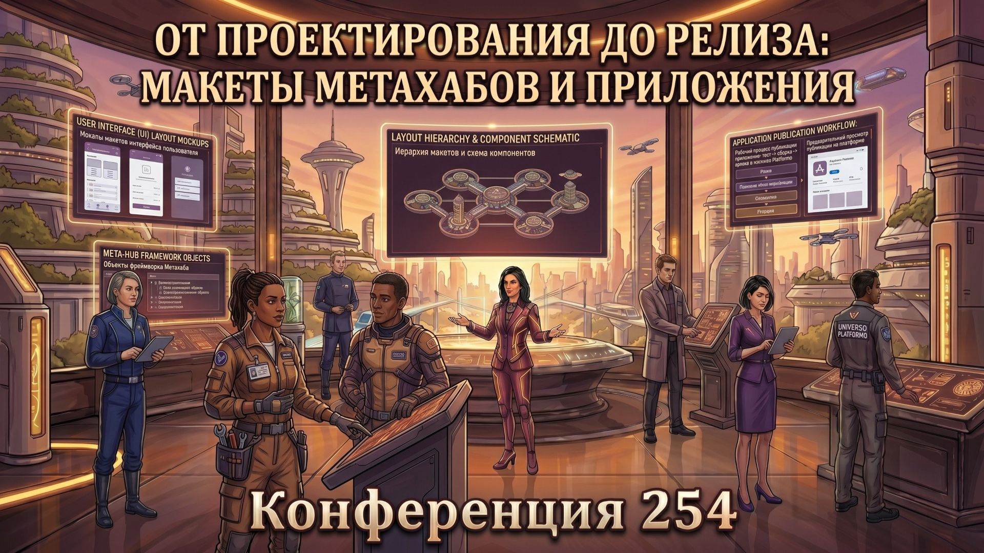 Концепция макетов метахабов и публикация в приложения в Universo Platformo (Конференция 254)