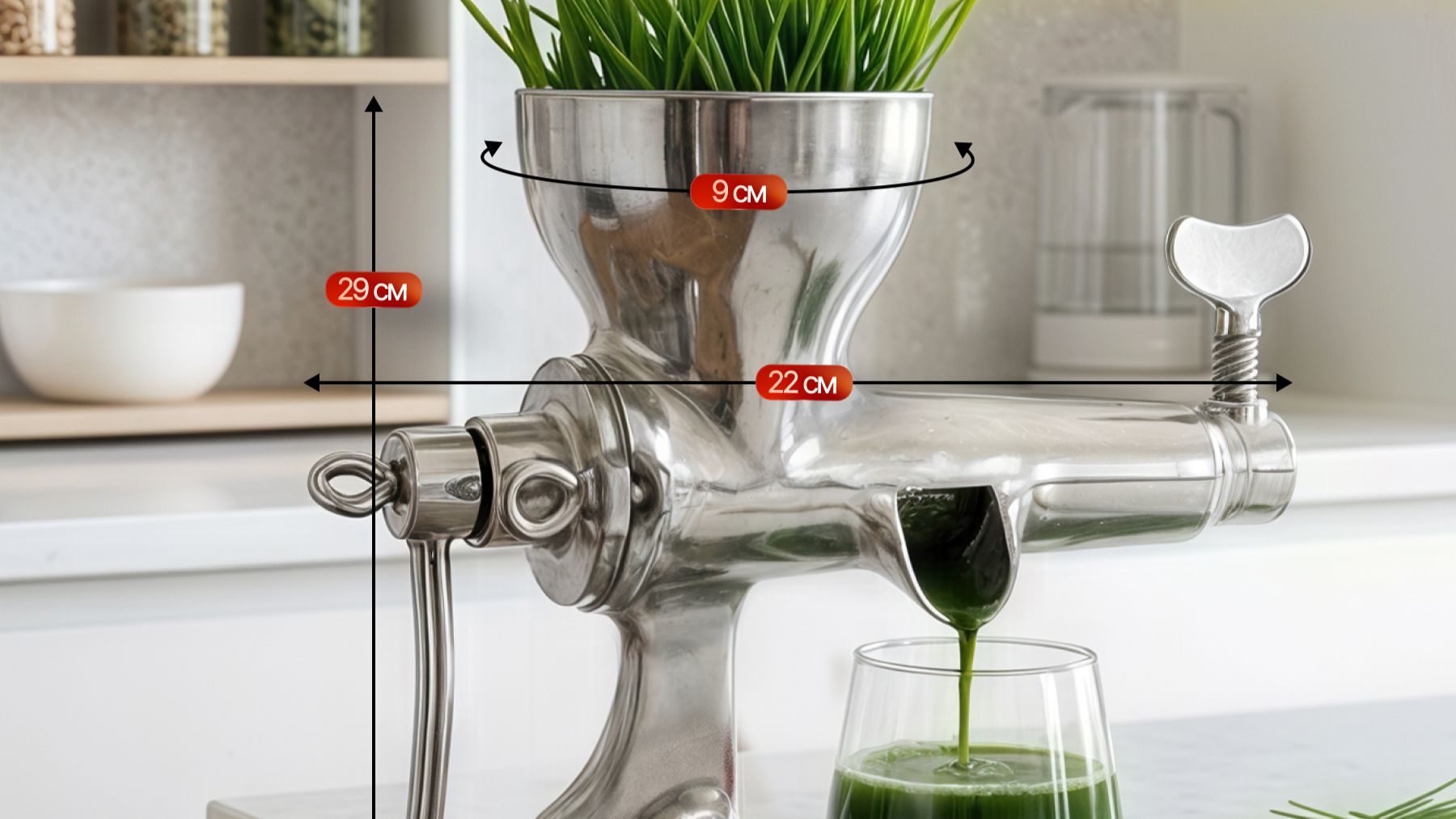 Ручная шнековая соковыжималка AKITAJP  juicer manual SS для витграсс овощей фруктов ягод яблок
