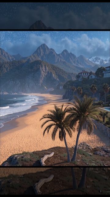 Роскошная пляжная вилла: ночное настроение 🌴
