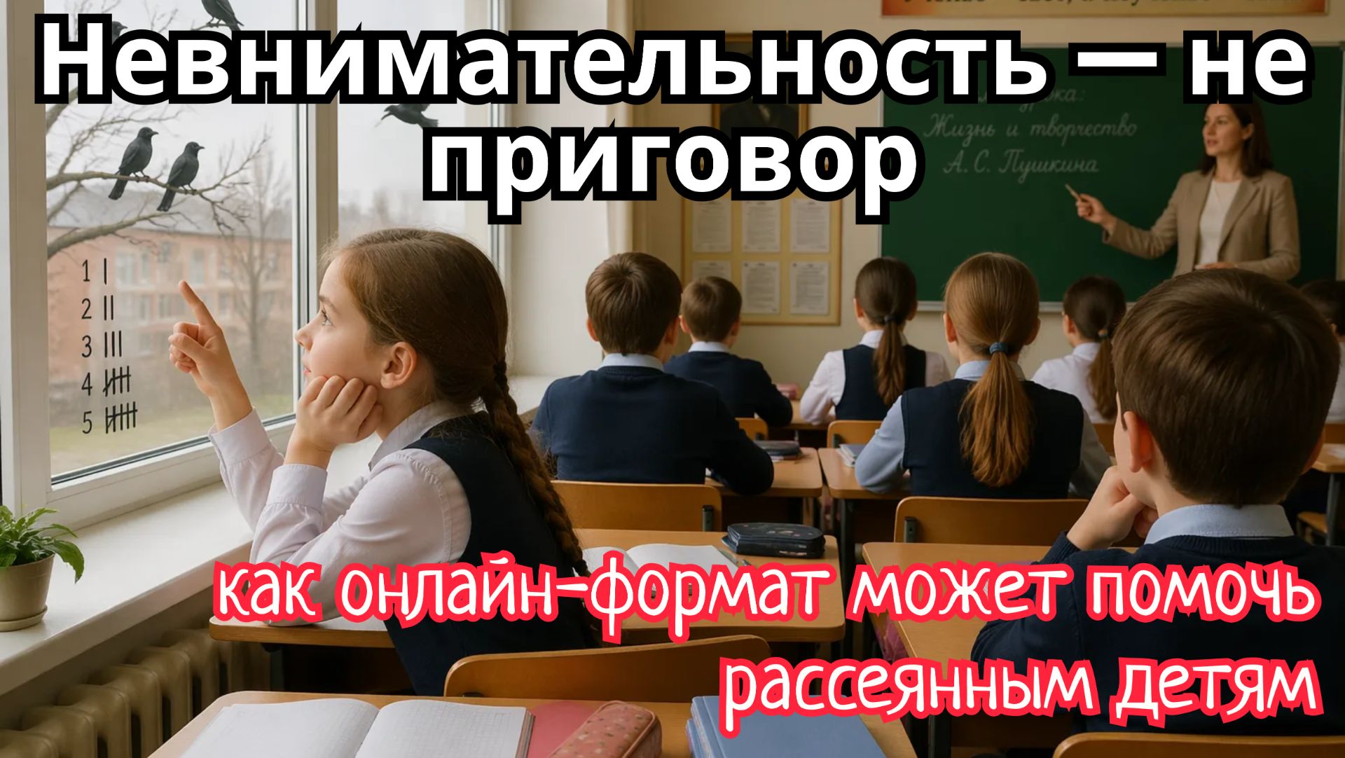 Невнимательность - не приговор! Или как онлайн формат может помочь рассеянным детям.