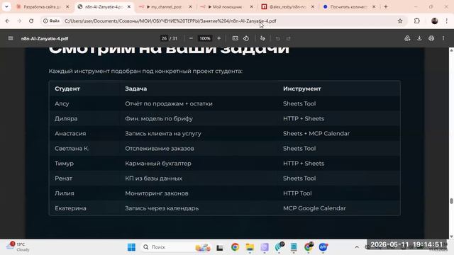 Терра 13 поток. Школа создания ИИ-агентов. Занятие #4