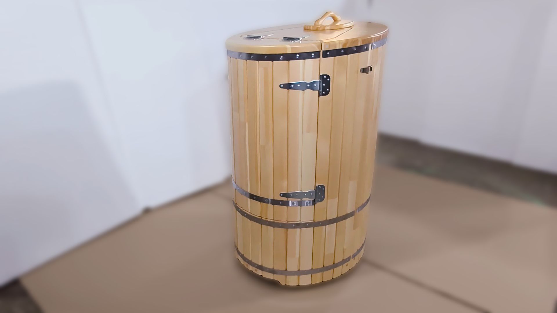 Кедровая овальная фитобочка со скосом