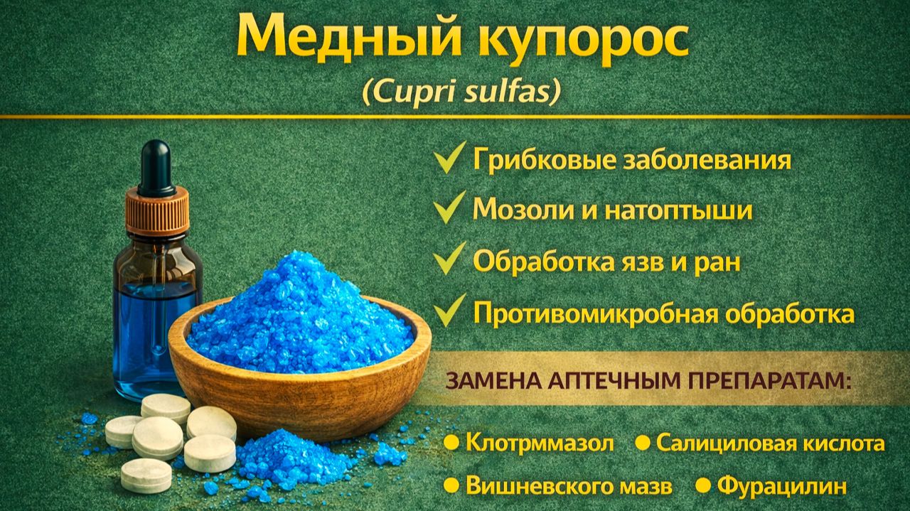 Медный купорос (Cupri sulfas) - кристаллы