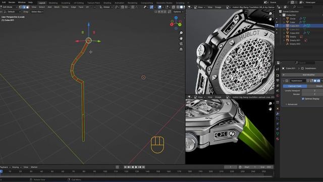02-Hublot-Watch-Modeling-Part 02-Blender-2