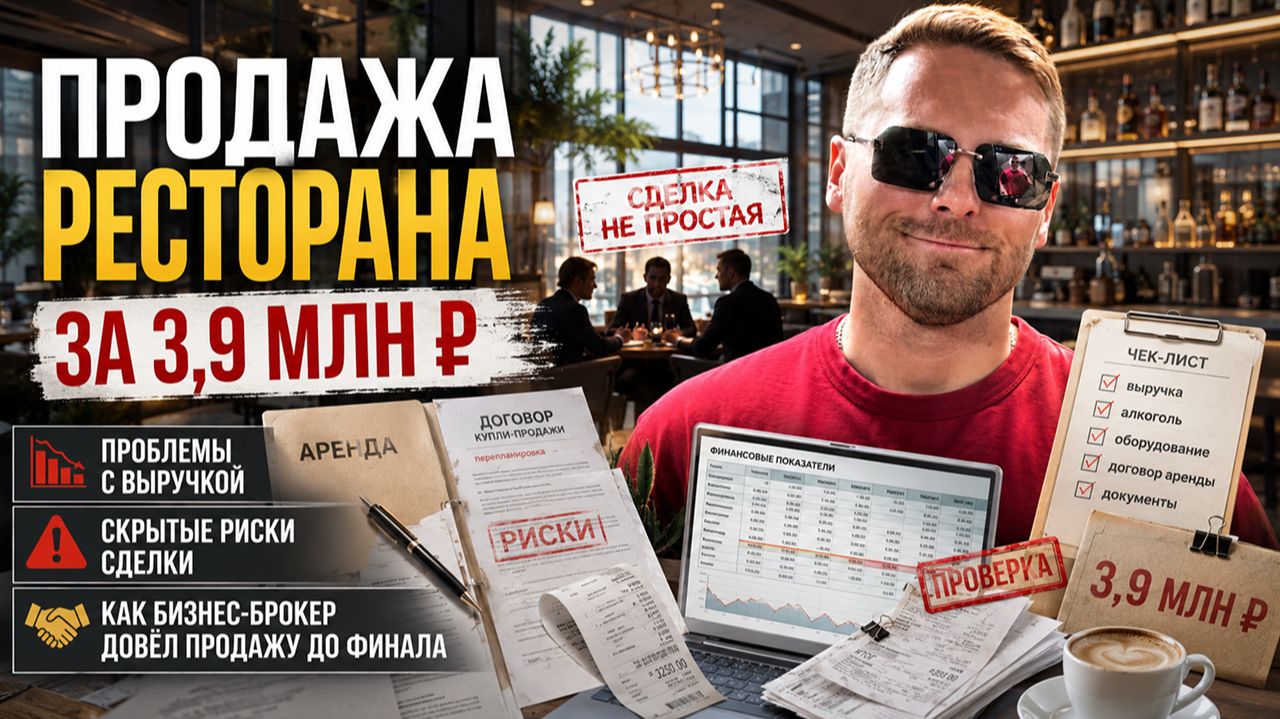 Продажа бизнеса: разбор сделки ресторана за 3,9 млн ₽