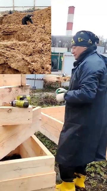 Подготовка опалубки для фундаментов и разработка котлованов