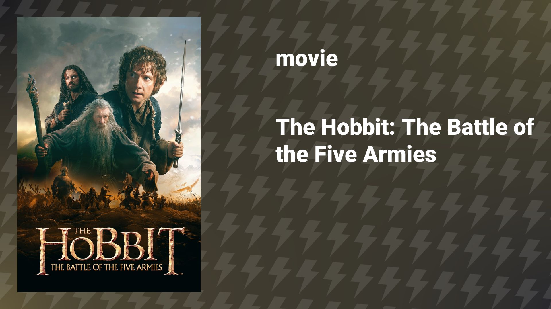 The Hobbit: The Battle of the Five Armies (movie, 2014)