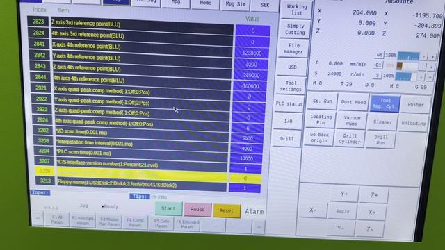 SYNTEC 60CB смена языка интерфейса ввод пароля