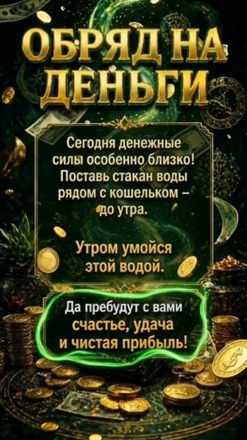 Денежный обряд с водой.