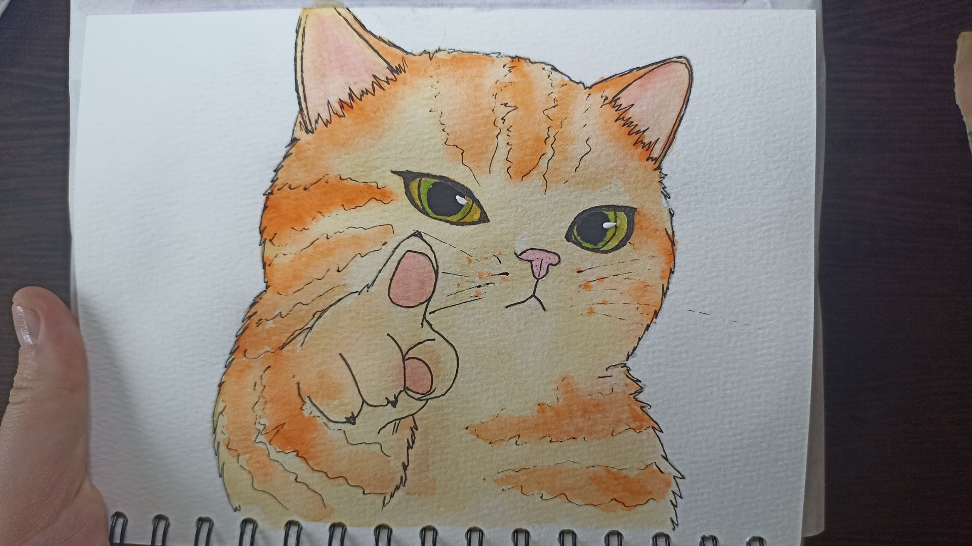 Рисунок акварелью / Кот