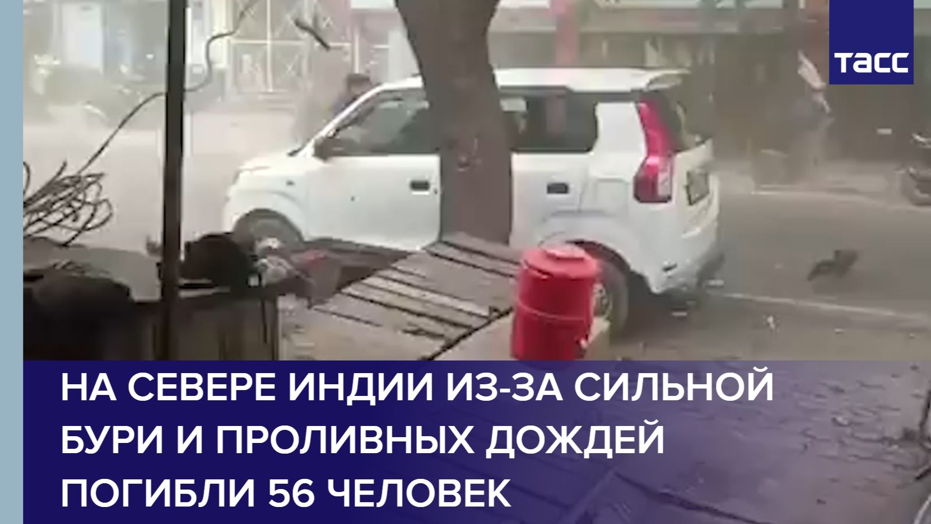 На севере Индии из-за сильной бури и проливных дождей погибли 56 человек