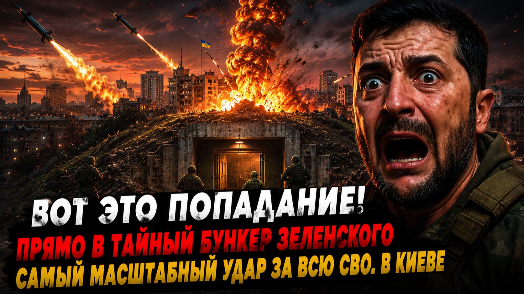 Вот это попадание! Прямо в тайный бункер Зеленского Самый масштабный удар за всю СВО. В Киеве