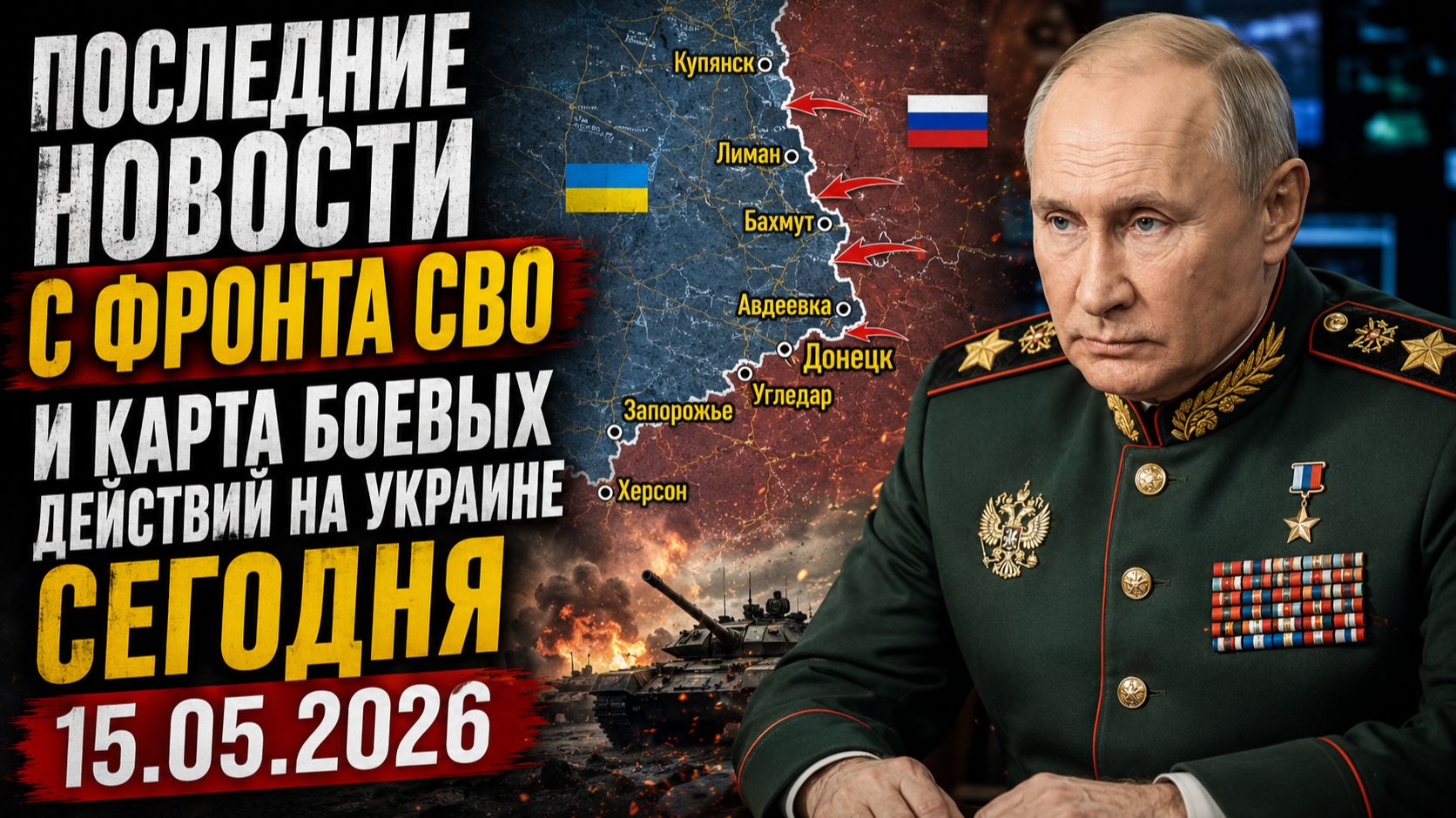 Последние новости с фронта СВО и карта боевых действий на Украине сегодня 15.05.2026
