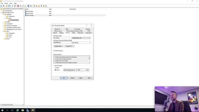 12. Disabling and setting expiration dates on a user account
