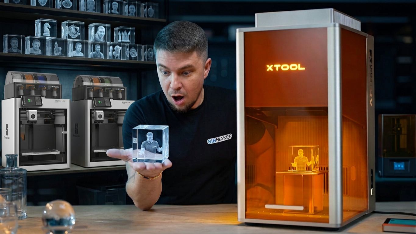 3D ПЕЧАТЬ + ЛАЗЕРНАЯ ГРАВИРОВКА внутри стекла = новый уровень производства? | xTool F2 Ultra UV #3d