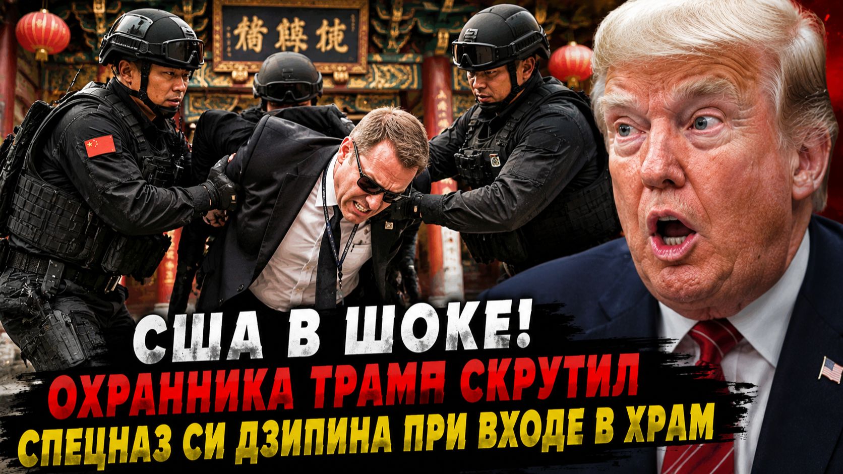 США В ШОКЕ! ОХРАННИКА ТРАМП СКРУТИЛ СПЕЦНАЗ СИ ДЗИПИНА ПРИ ВХОДЕ В ХРАМ