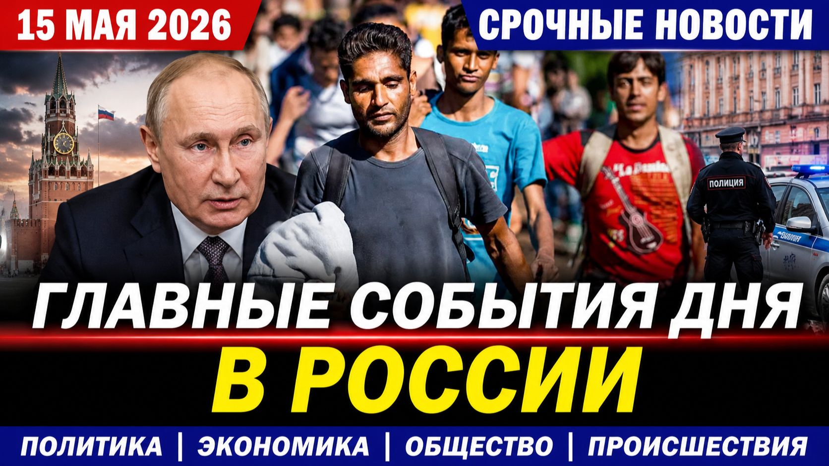 СРОЧНЫЕ СВЕЖИЕ НОВОСТИ РОССИЯ НА 15 МАЯ 2026