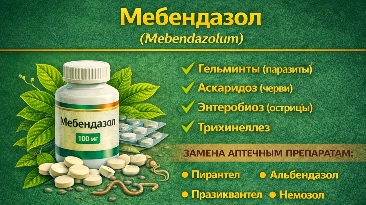Мебендазол (Mebendazolum) - таблетки