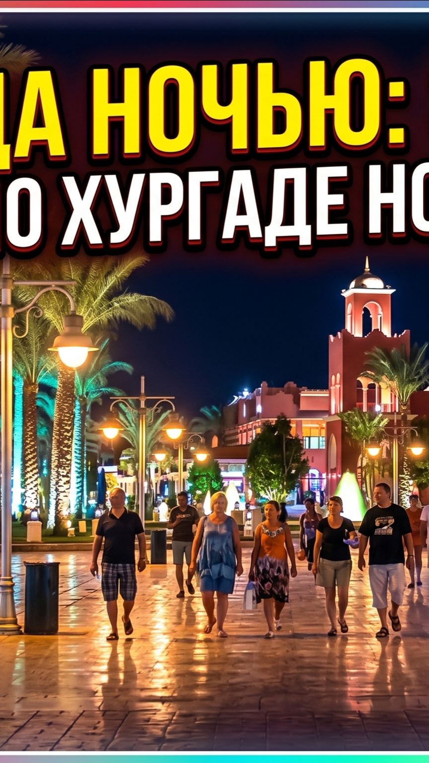 Ночная Хургада, дорожные пробки
