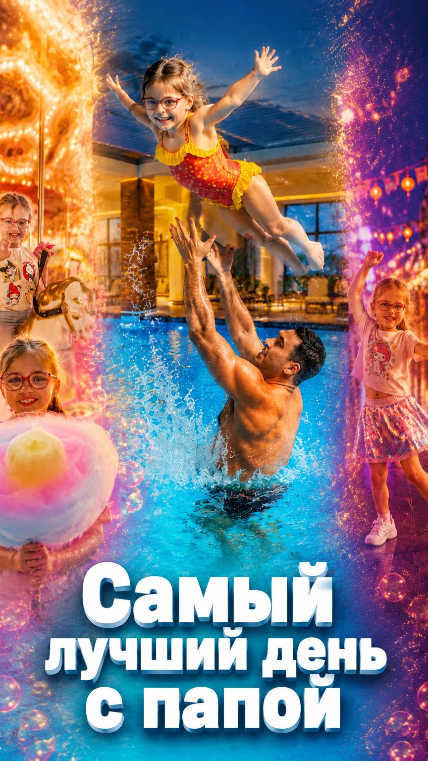 Лучший день с папой: карусель, сладкая вата и море счастья 🎠🍭🏊