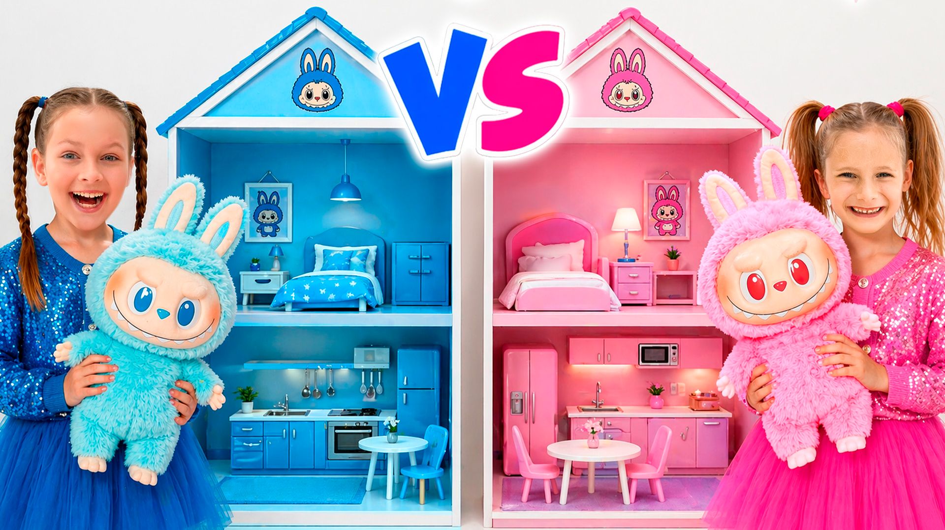 РОЗОВАЯ vs СИНЯЯ Комната Челлендж 💖💙 Кто Победит? Barbie Challenge для Детей!