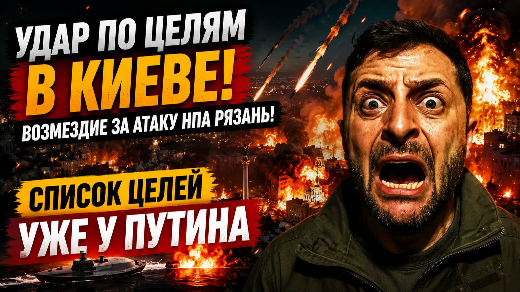УДАР ПО ЦЕЛЯМ В КИЕВЕ! ВОЗМЕЗДИЕ ЗА АТАКУ НПА РЯЗАНЬ! СПИСОК ЦЕЛЕЙ УЖЕ У ПУТИНА