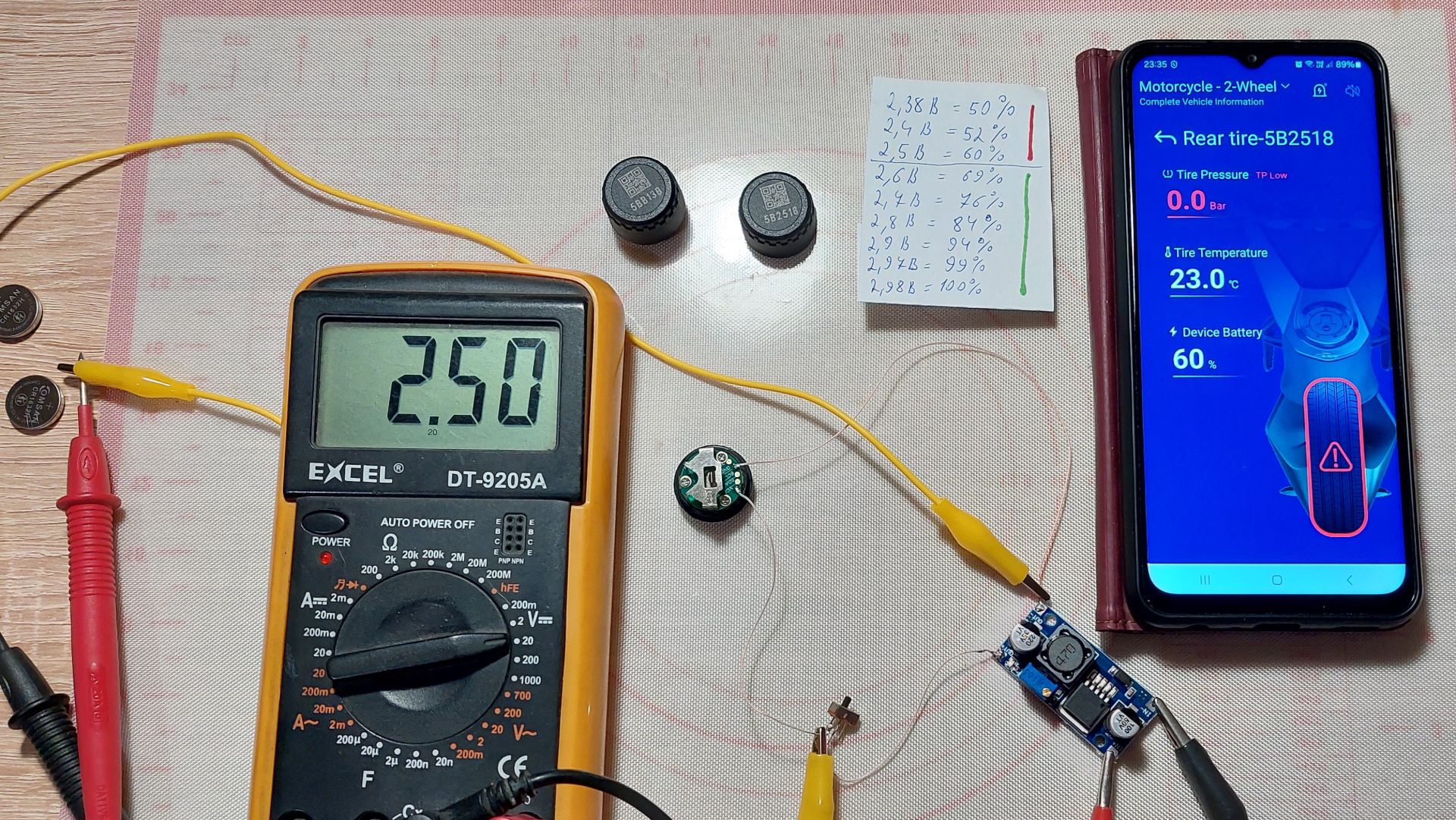 BLE Индикатор заряда батарейки на 3 вольта