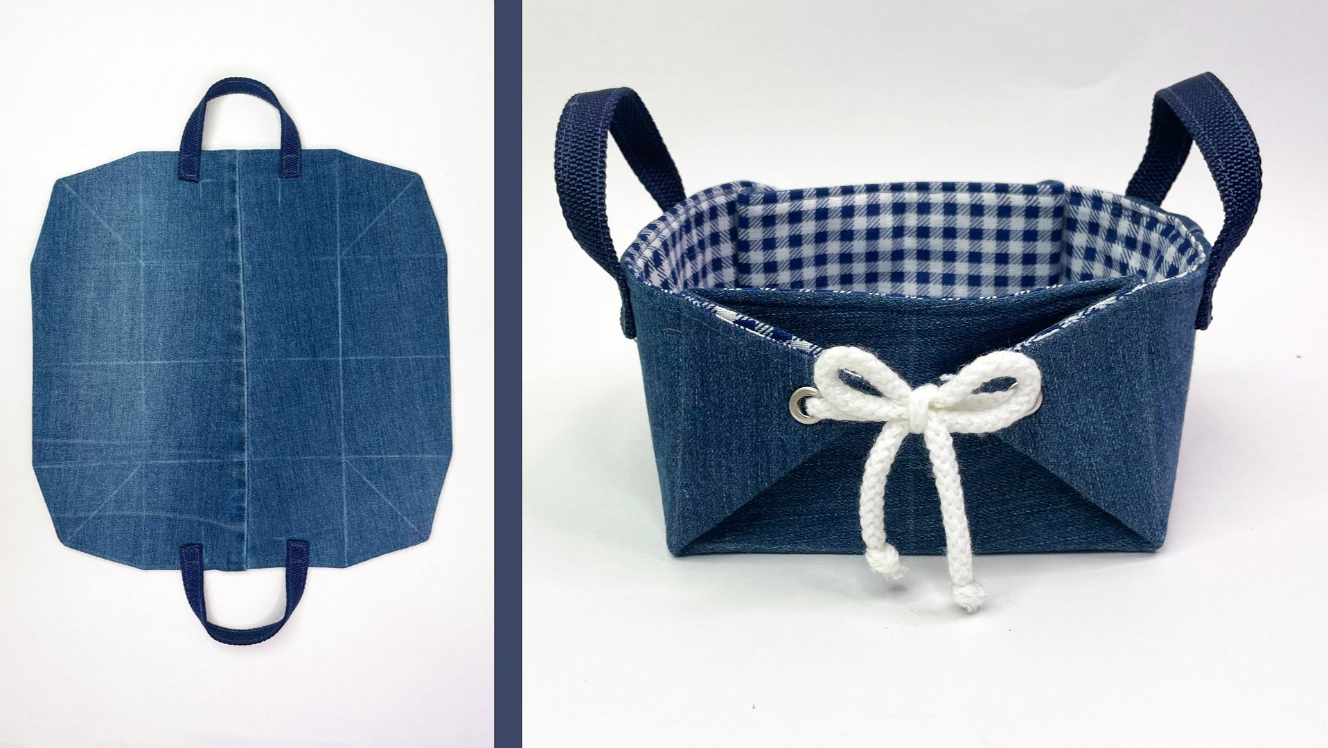 ✂️👖 Не выбрасывайте старые джинсы! Сшейте стильную корзинку для хранения