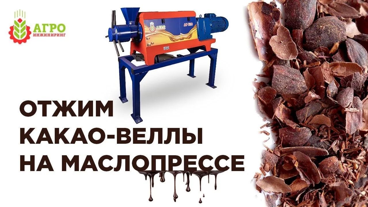 Отжим какао масла из какао-веллы на маслопрессе AP-500. Настройка перед отправкой клиенту.