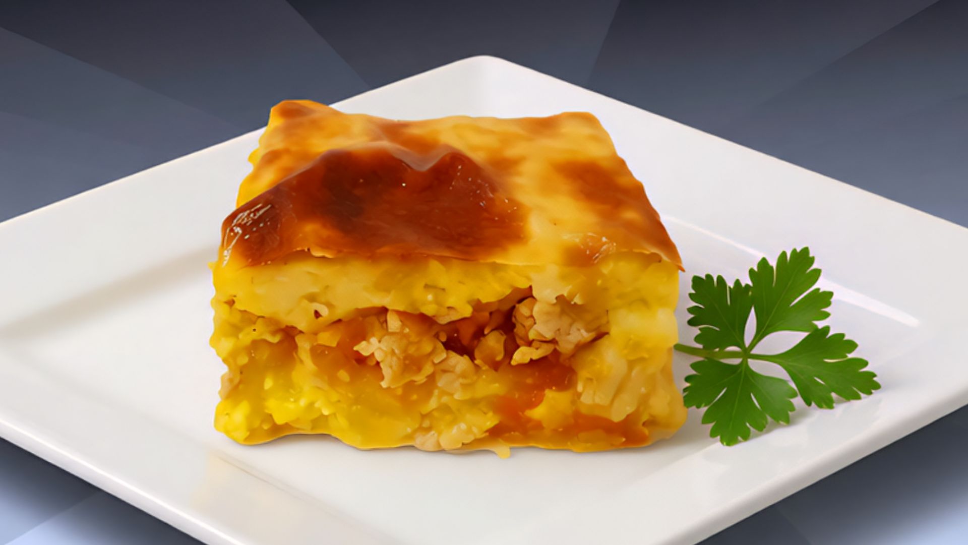Картофельная запеканка с мясным фаршем и овощами в духовке