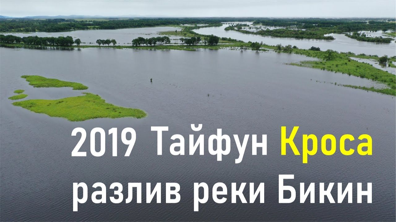 Тайфун Кроса, сильнейший разлив реки Бикин, Приморье, август 2019 г. UHD 4K VIDEO