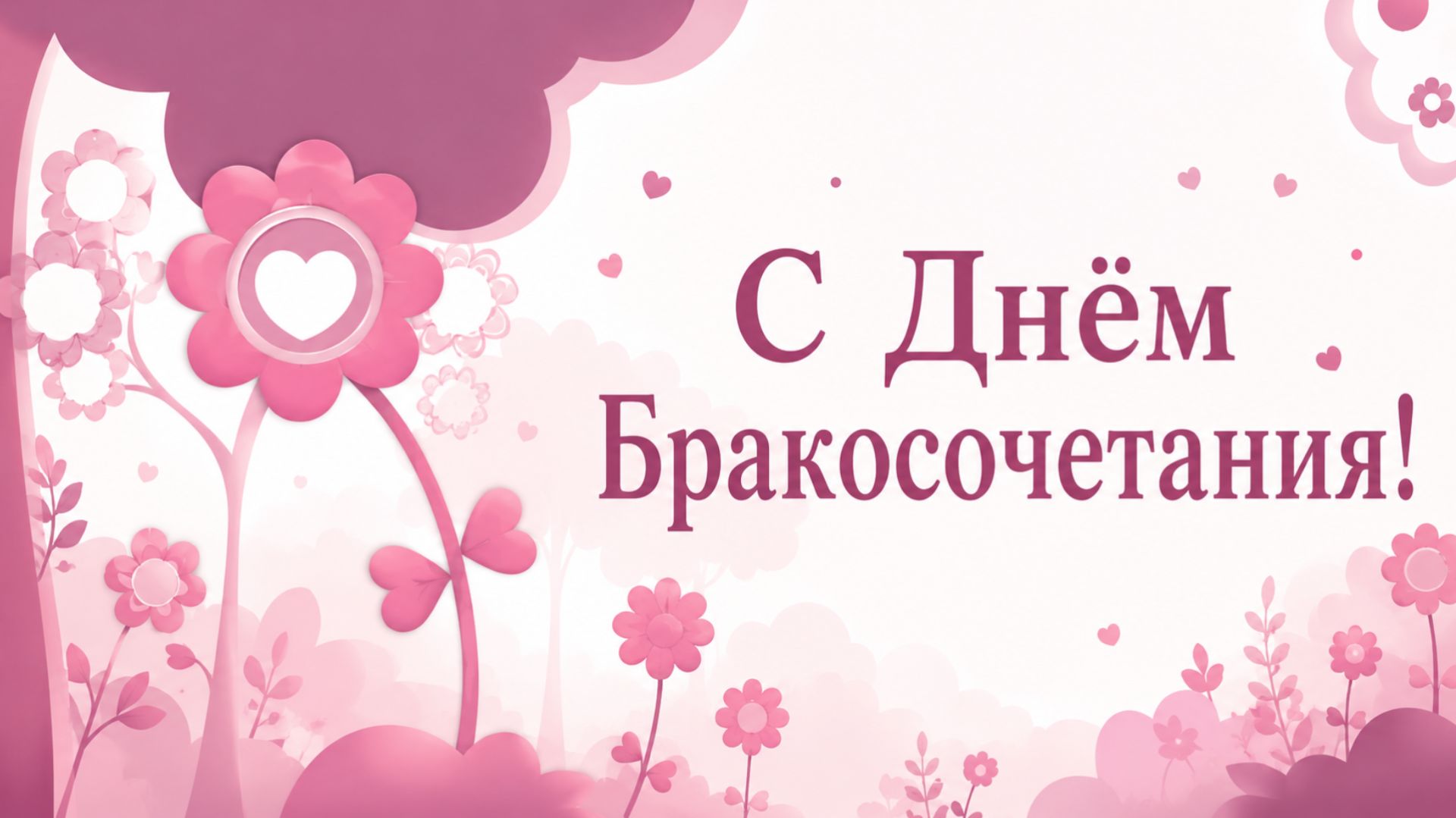 С Днём Бракосочетания! Молодожёнам! ( Нежность).
