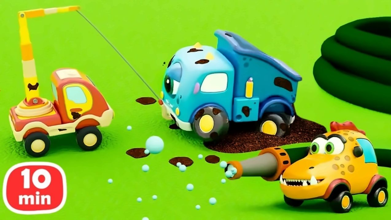 Мультики про гонки – сборник мультфильмов для детей с машинками Мокас 🏁🚜