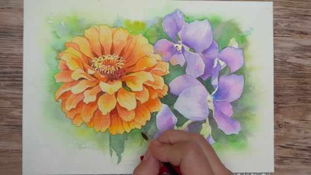 АКВАРЕЛЬНЫЙ БАРХАТЕЦ 🌼 Мастер-класс по рисованию летних цветов