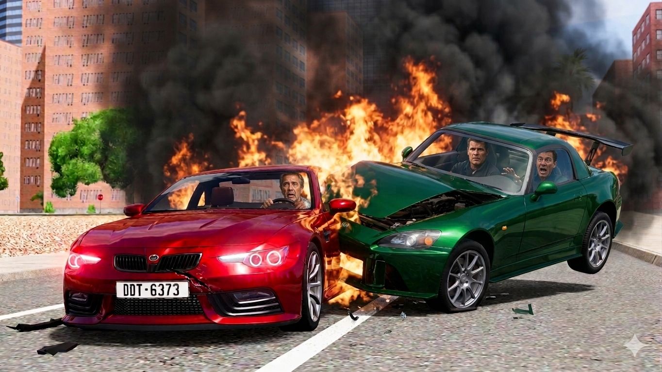 Безумные Аварии с потерей управления #15 – BeamNG Drive