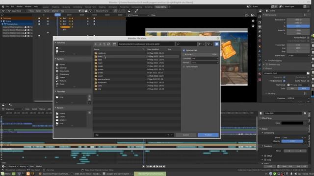 Blender VSE： Как вытащить звук из аниматика