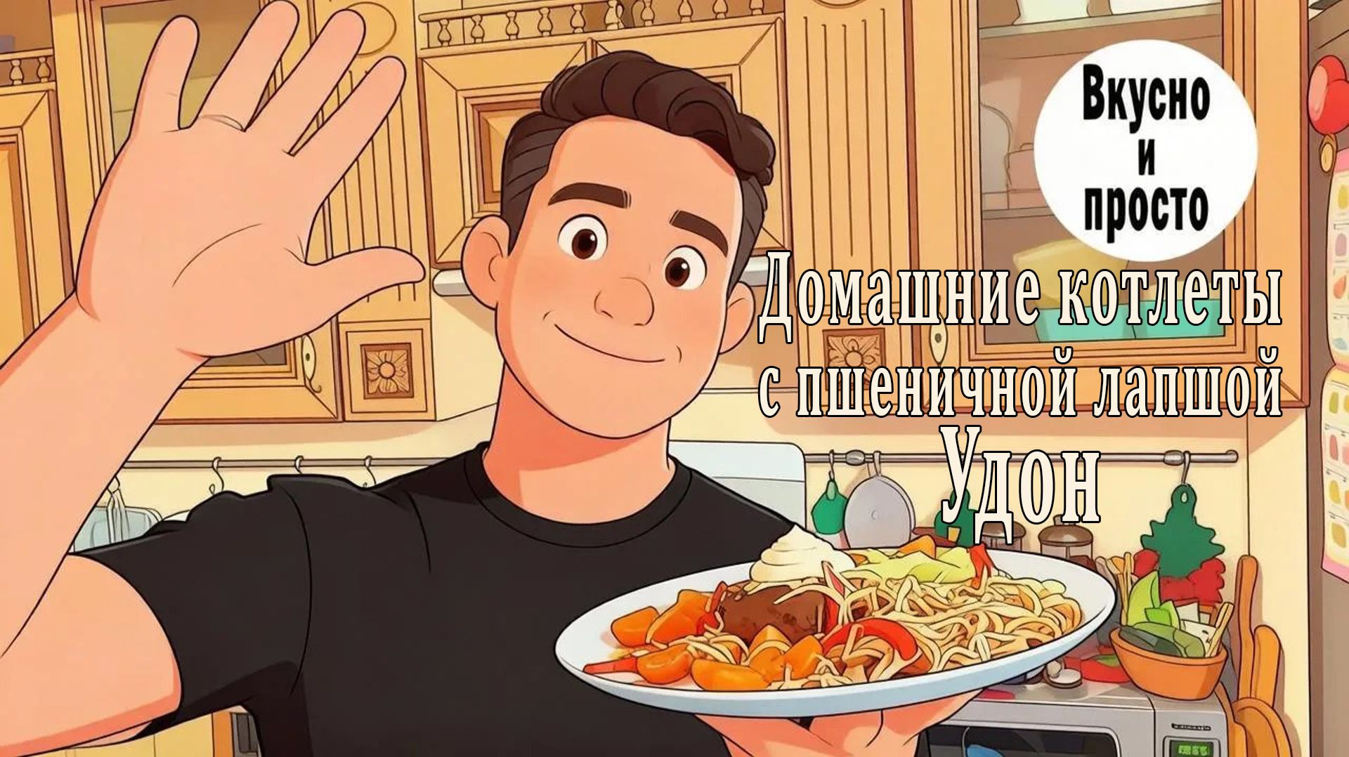 Домашние котлеты с пшеничной лапшой Удон. Быстро, вкусно и по-домашнему